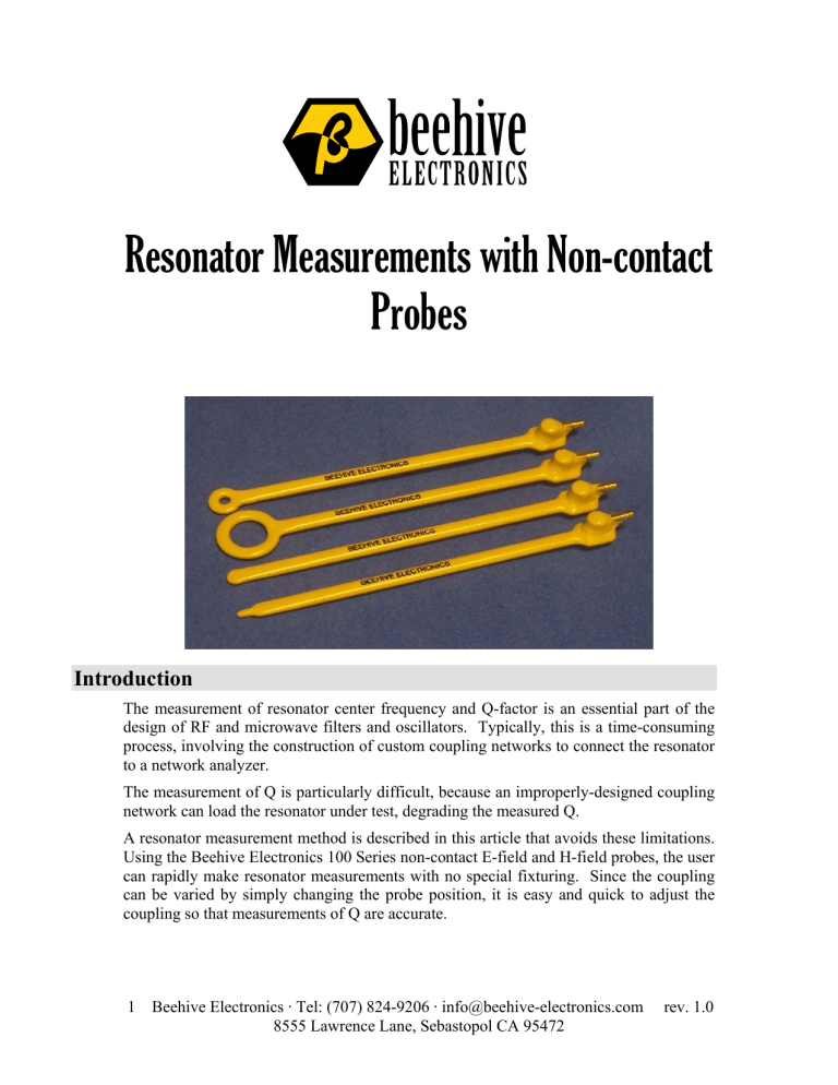 Resonator Measurements with Non-contact Probes