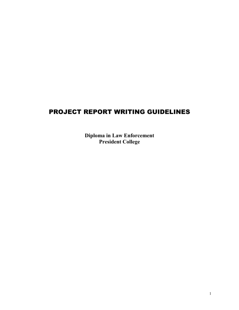 5 PROJECT REPORT WRITING GUIDELINES