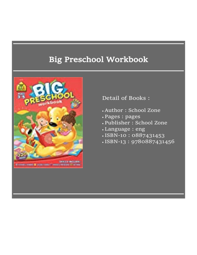 [ᴋɪɴᴅʟᴇ] Download Big Preschool Workbook