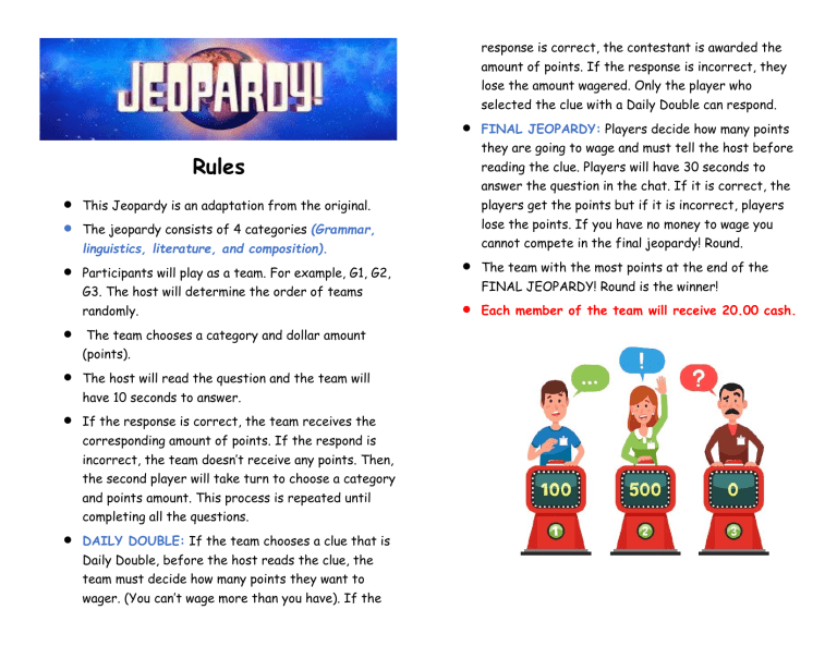 Jeopardy Rules