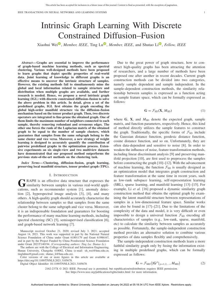 Intrinsic Graph Learning with Discrete Diffusion-Fusion