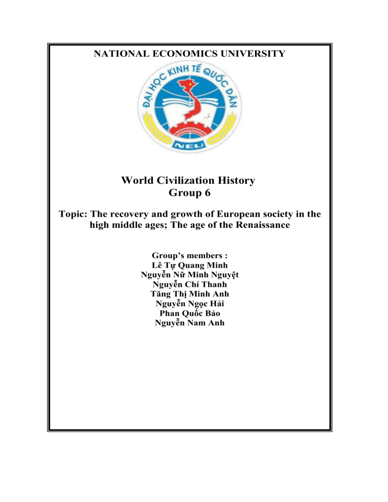 European Society in the Middle Ages & Renaissance