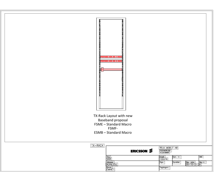 TX-Rack Layout Technical Drawing