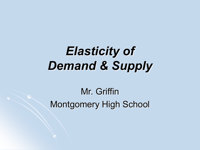 Elasticity of Demand & Supply Presentation