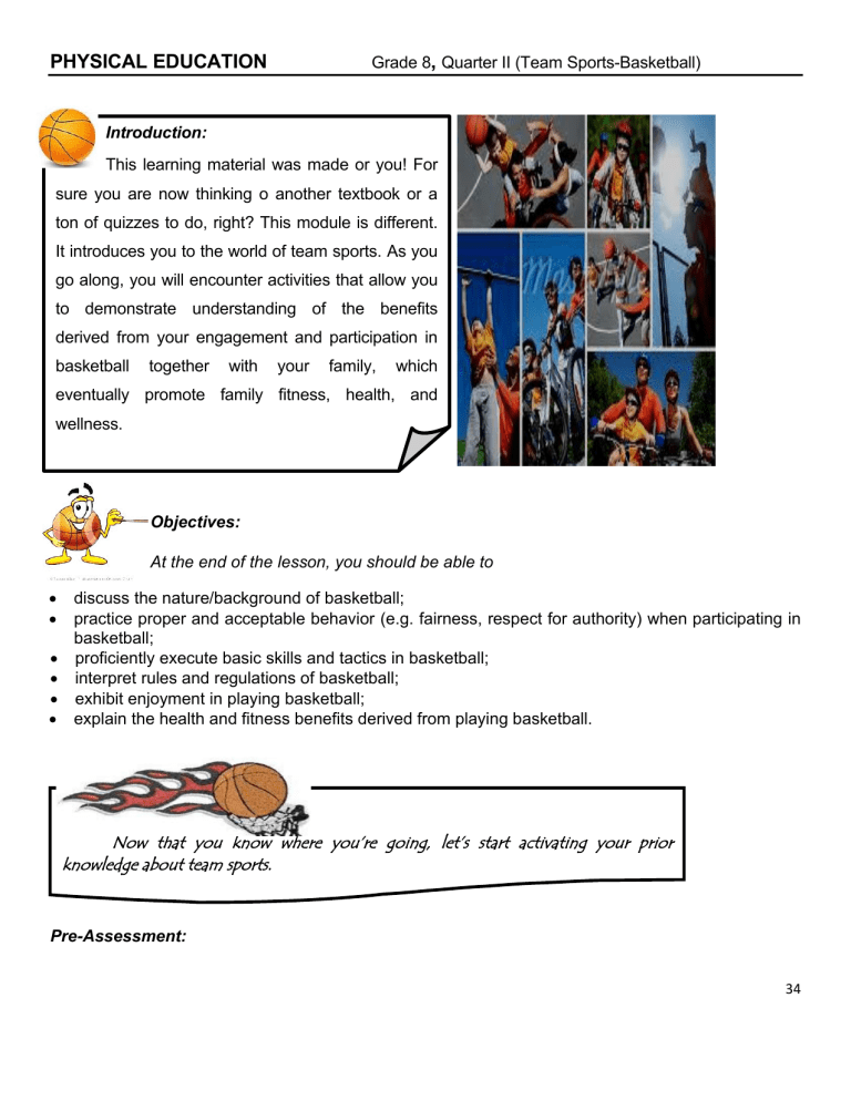 Grade 8 Basketball Learning Module