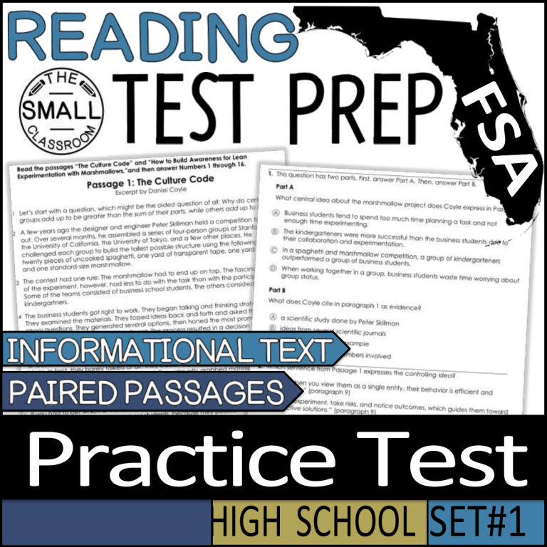 1 FSA Informational Text Paired Passages Practice Test Print Digital 1 FSA Informational Text Paired Passages Practice Test Print Digital