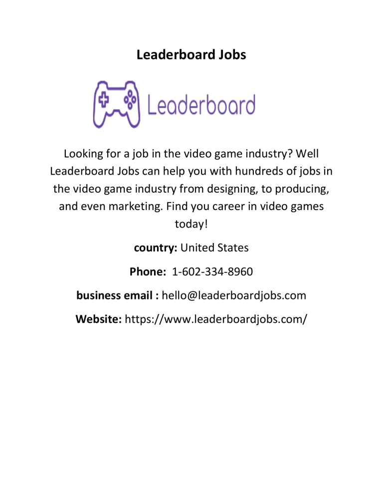 Leaderboard Jobs