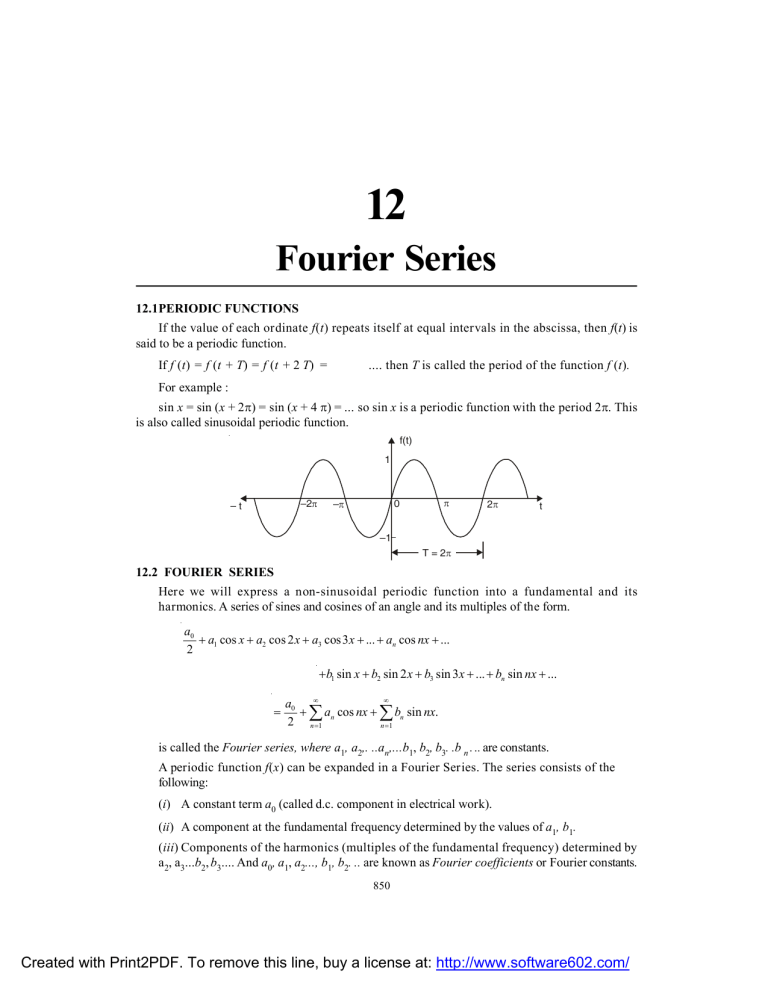 Fourier Series: Periodic Functions & Coefficients