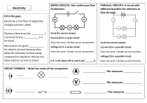 Electricity: Series & Parallel Circuits Worksheet