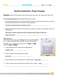 Gizmo Phase Changes SE