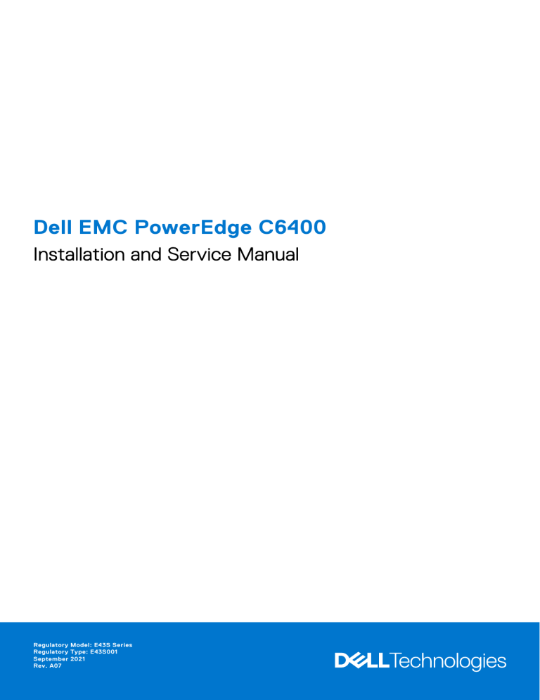 Dell EMC PowerEdge C6400 Installation & Service Manual