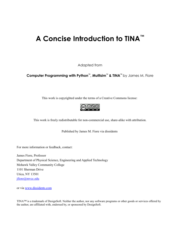 TINA Circuit Simulation Tutorial