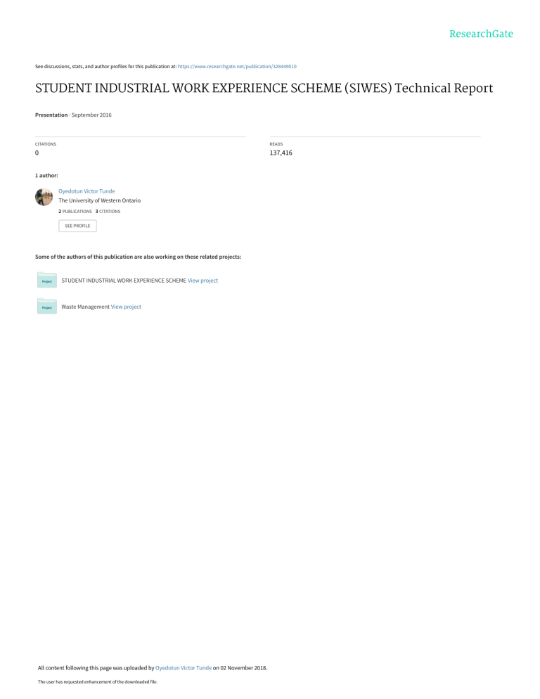 SIWES Technical Report: Civil Engineering & Construction