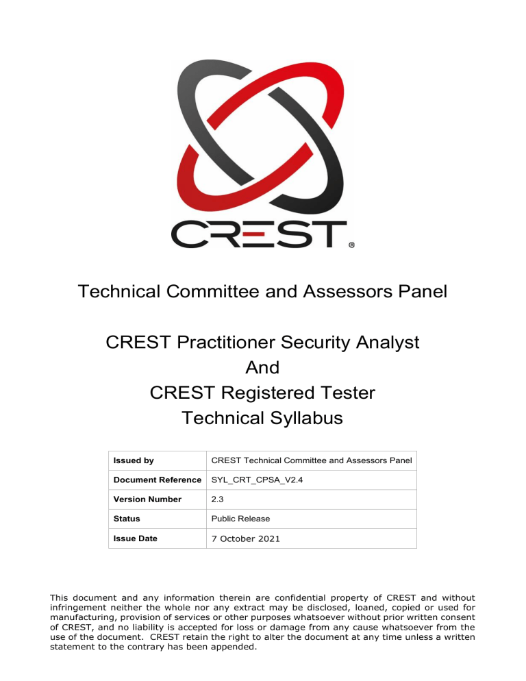 Crest crt cpsa technical syllabus 2 4