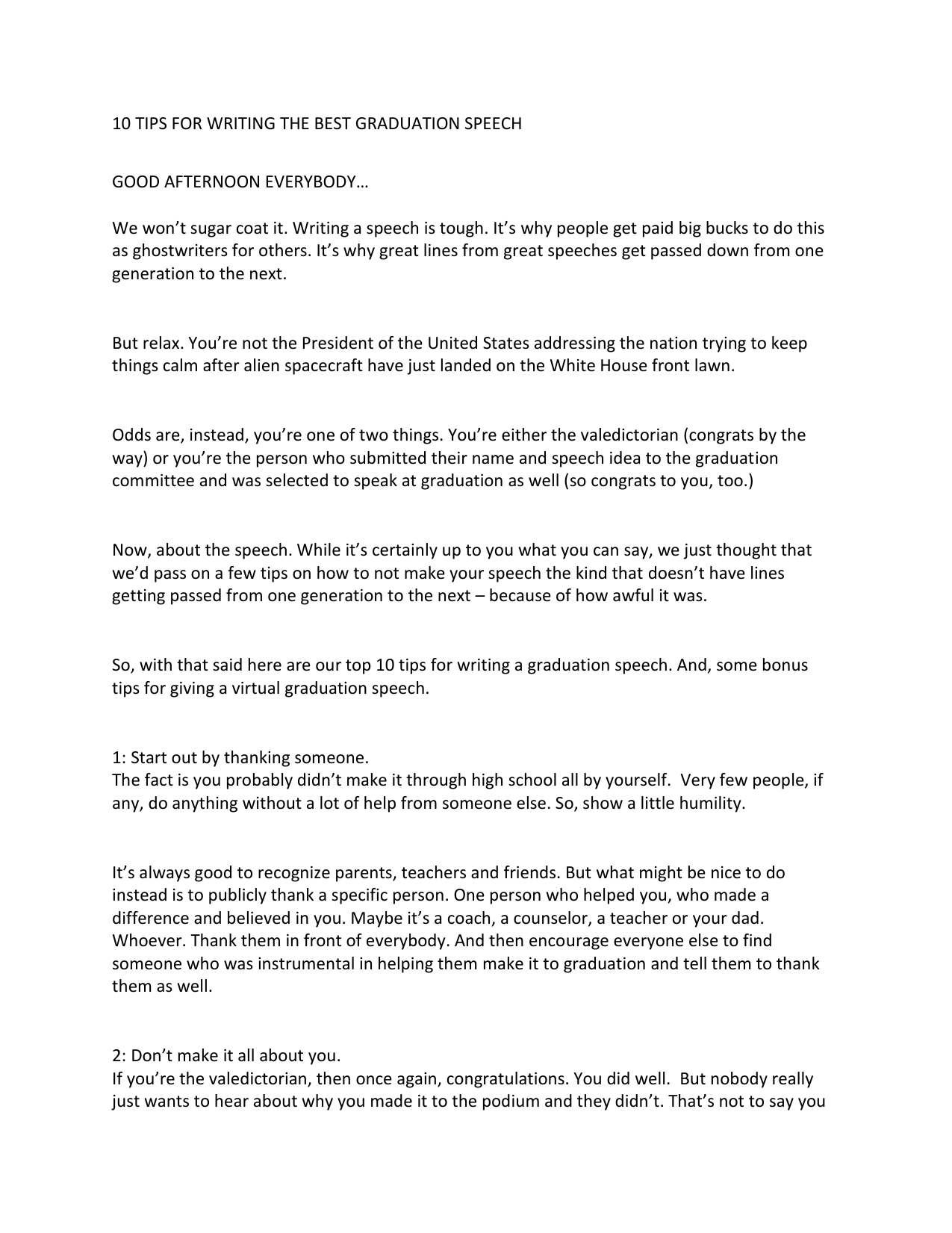  Good Ways To Start A Graduation Speech How To Write A Graduation 