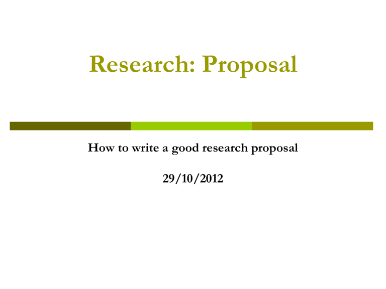 How To Write A Good Research proposal