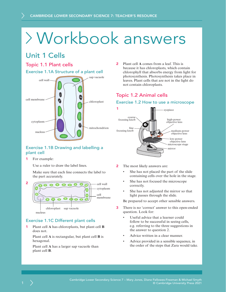 Lower Secondary Science 7 Workbook Answers Lower Secondary Science 7 Workbook Answers