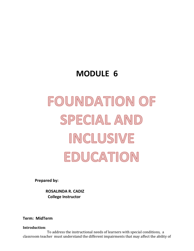 Special & Inclusive Education Module
