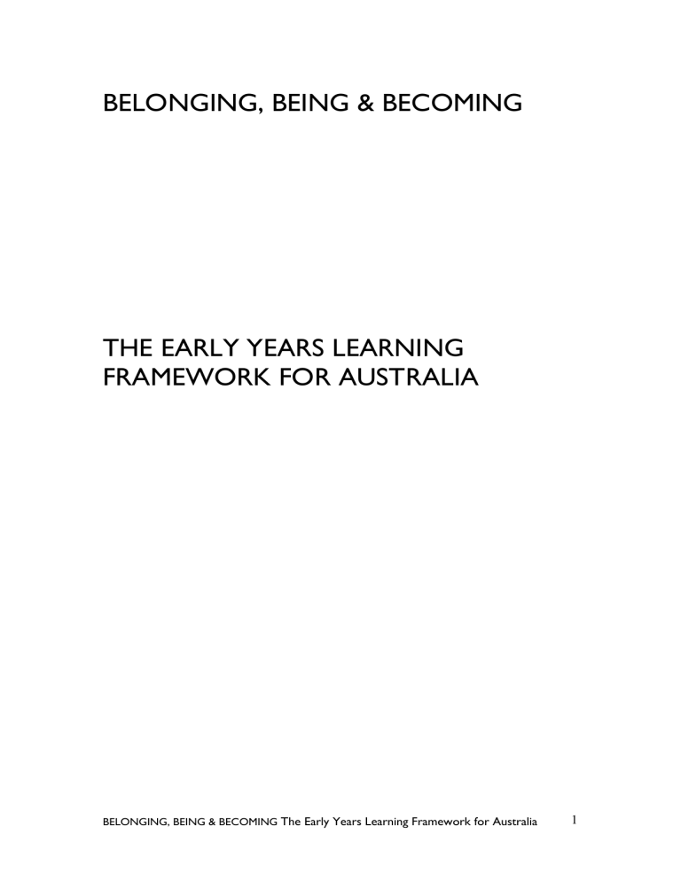 Early Years Learning Framework Australia