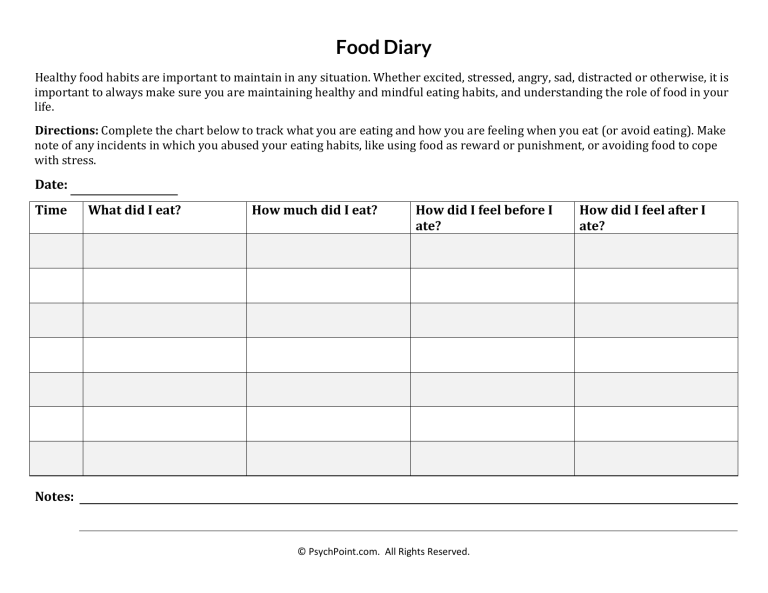 Food diary