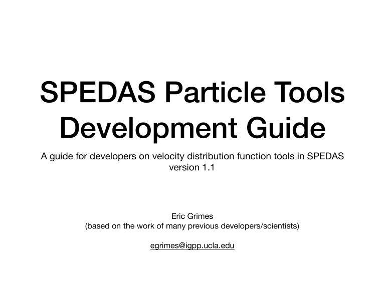 SPEDAS Particle Tools Development Guide
