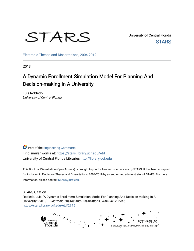 A Dynamic Enrollment Simulation Model For Planning And Decision Management