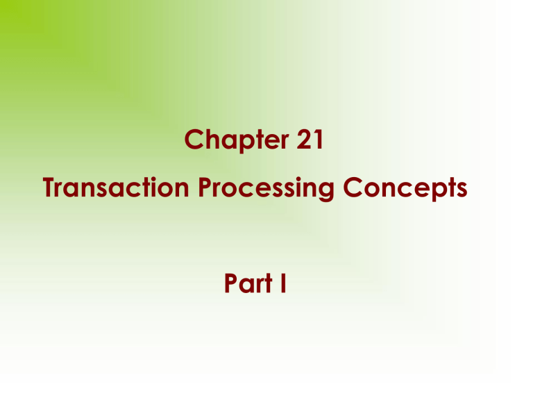 Transaction Processing Concepts