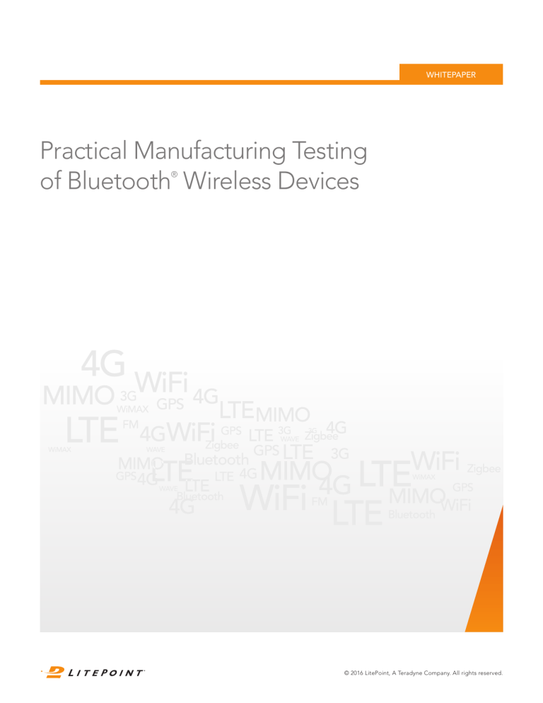 Bluetooth Wireless Device Manufacturing Testing