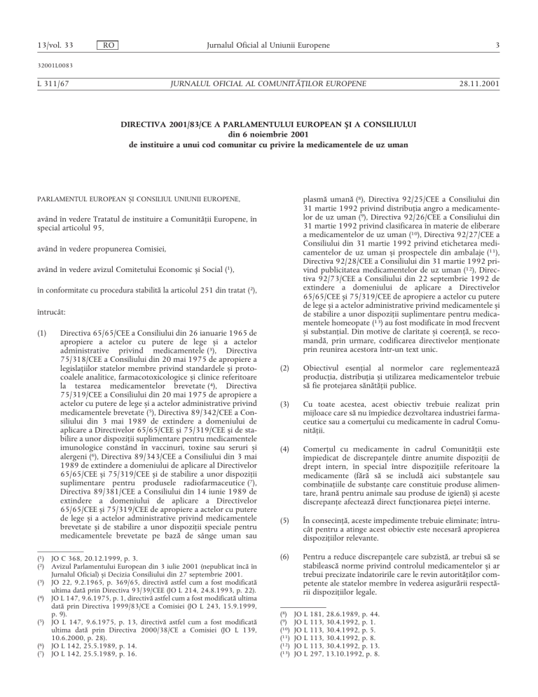 Article 31 Of Directive 2001 83 EC