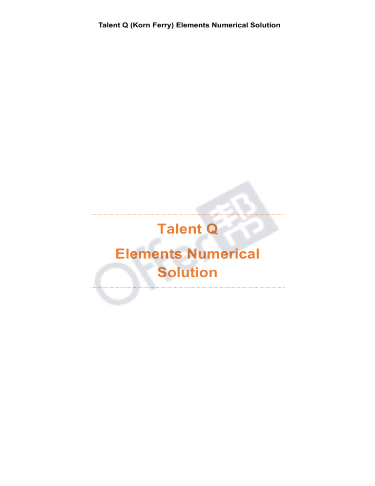 487298759 Talent Q Elements Numerical Solution