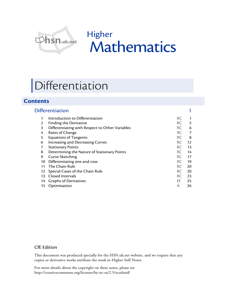 Differentiation Course Material