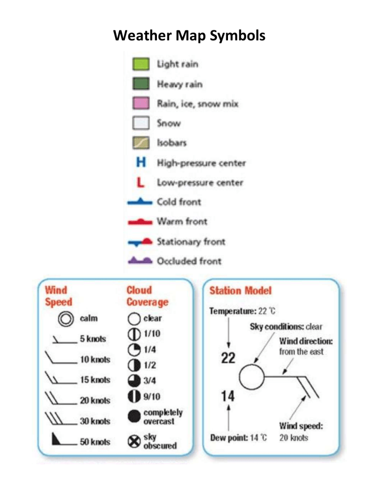 Weather Map Symbols Guide Weather Map Symbols Guide