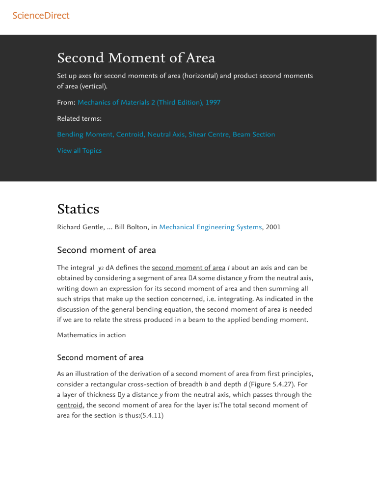 Second Moment Of Area Second Moment Of Area