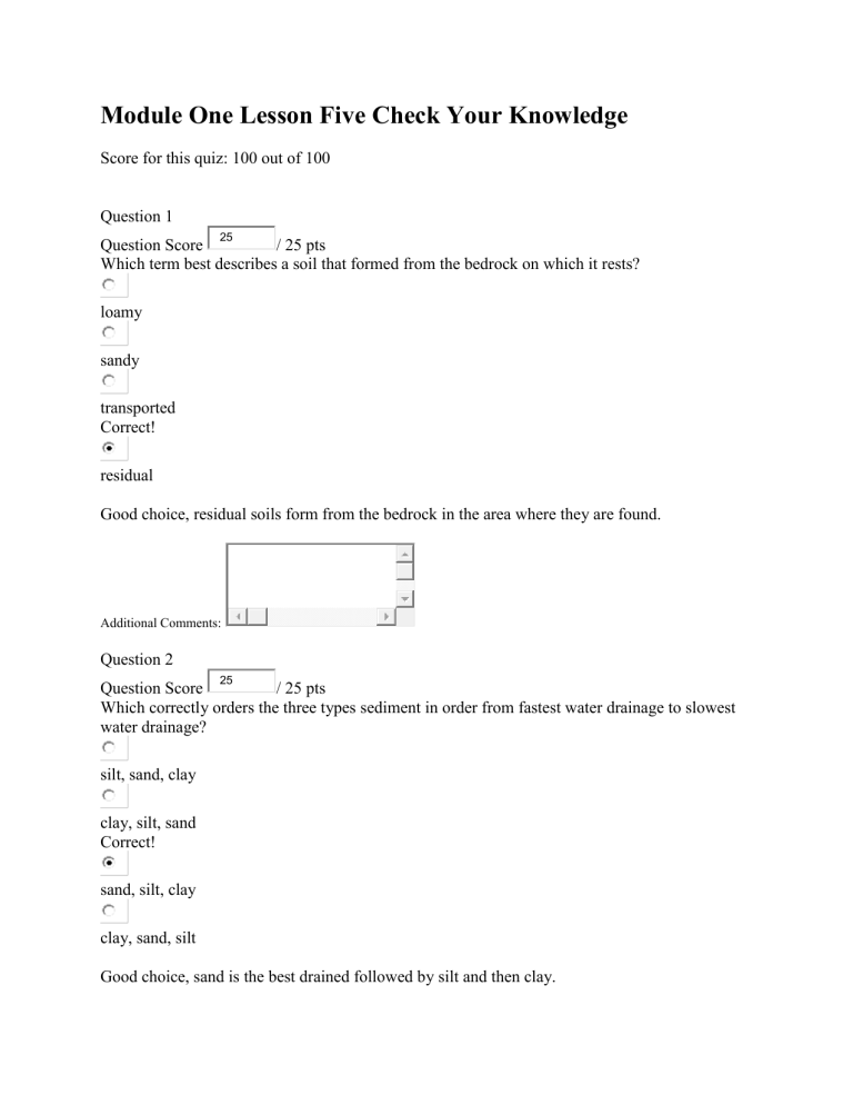 Module One Test Your Knowledge Module One Test Your Knowledge