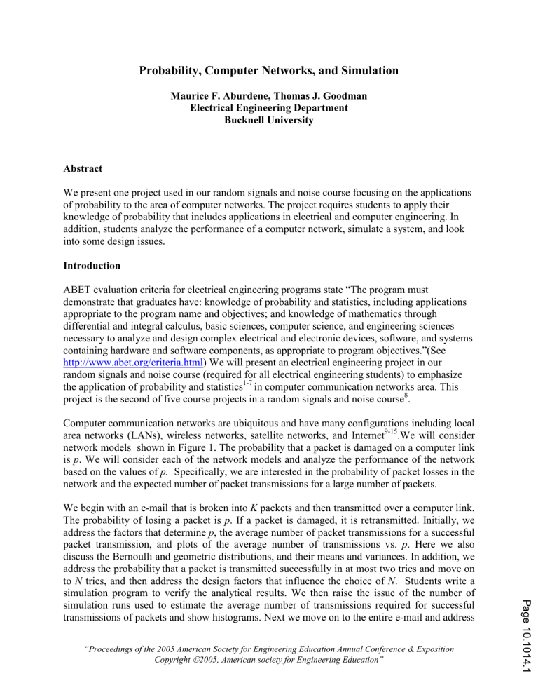 Probability in Computer Networks: Simulation & Analysis