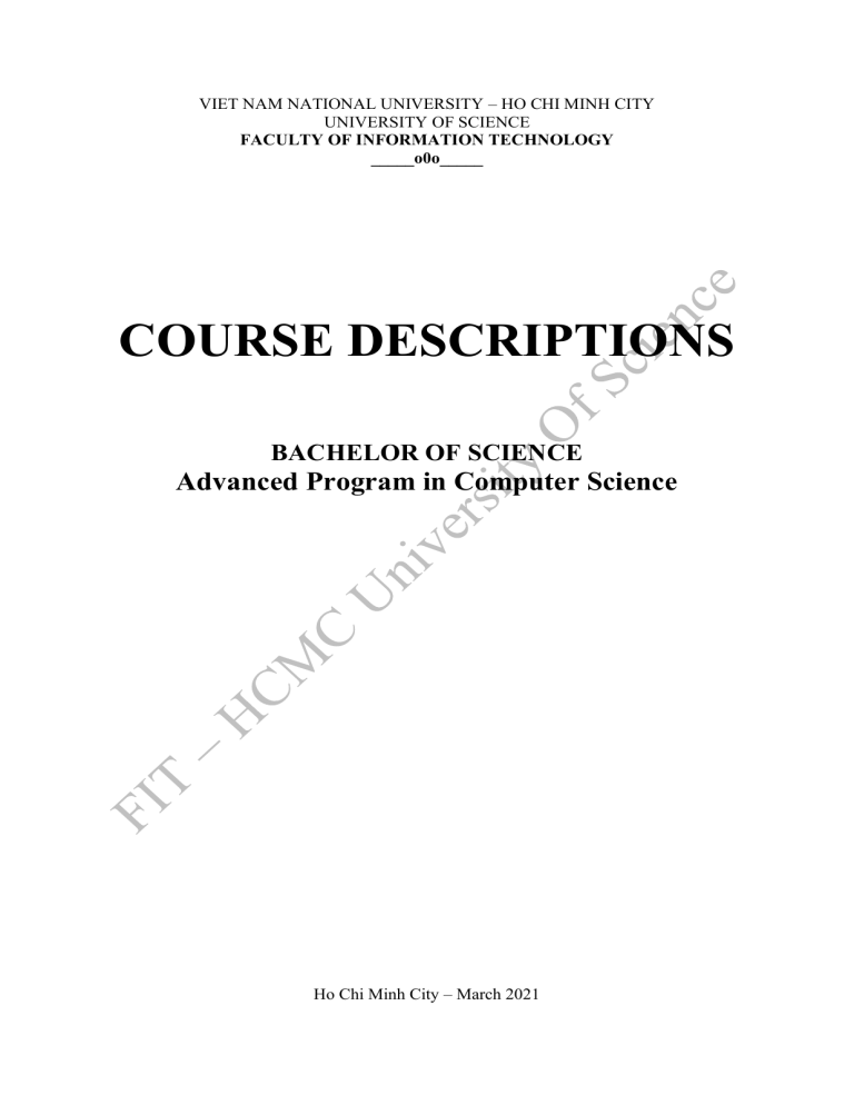 APCS Program Descriptions