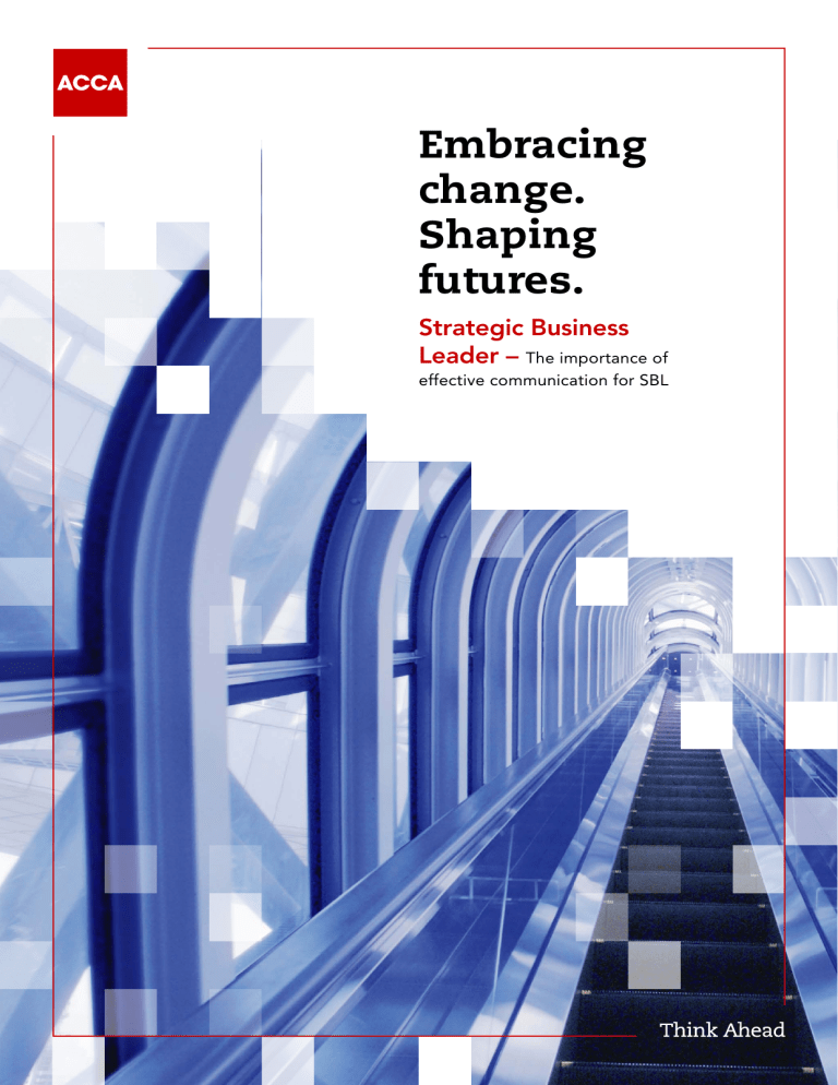 SBL Communication: Strategic Business Leader Exam Prep