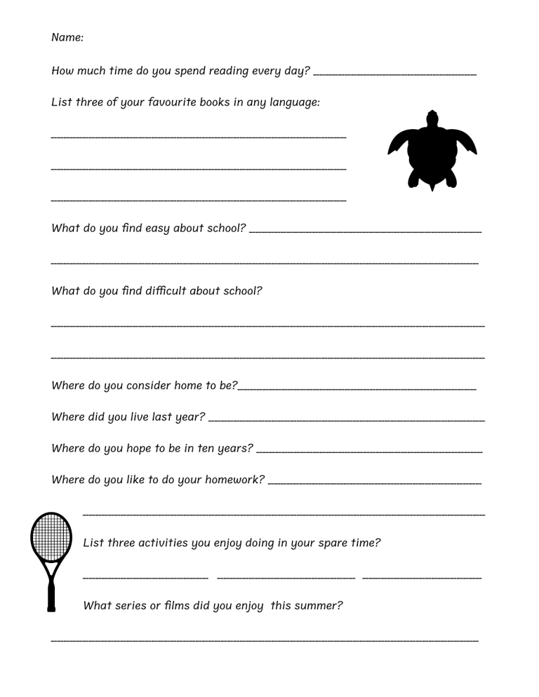 6th Grade Get To Know You Sheet 6th Grade Get To Know You Sheet