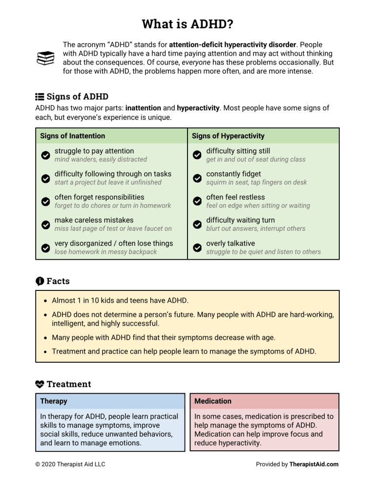 Adhd info for teens