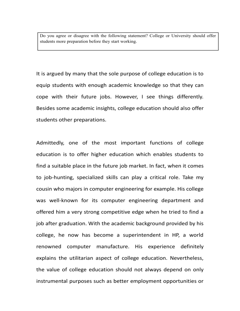 Toefl Writing Sample