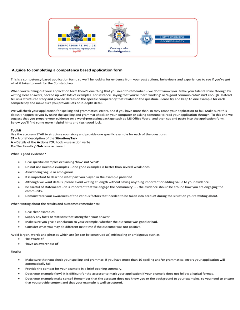 A Guide To Completing A Competency Based Application Form