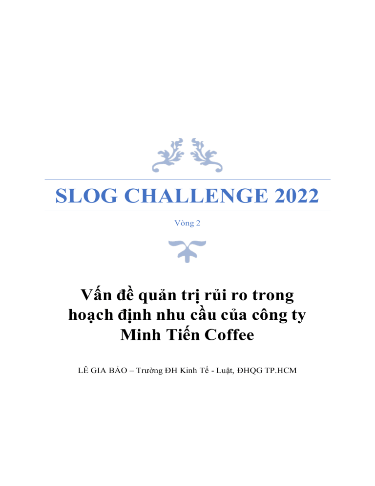 Riadenie rizík v plánovaní dopytu Minh Tiến Coffee