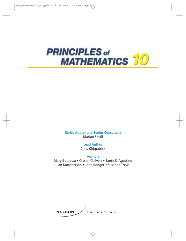 Principles Of Mathematics 10