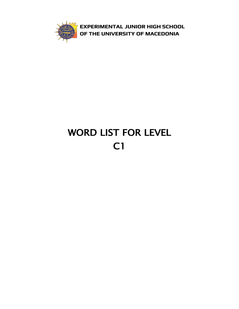 Level C1 Word List Level C1 Word List