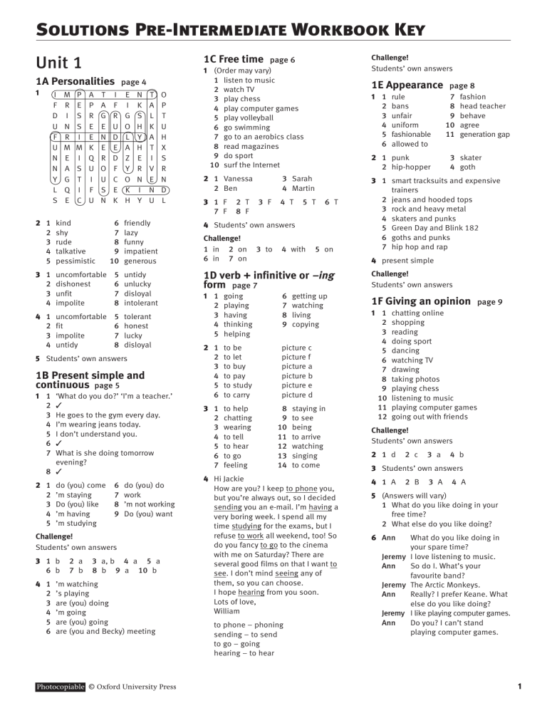 Solutions Pre Intermediate Workbook Key PDFDrive Solutions Pre Intermediate Workbook Key PDFDrive