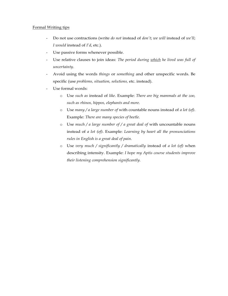 Formal Writing
