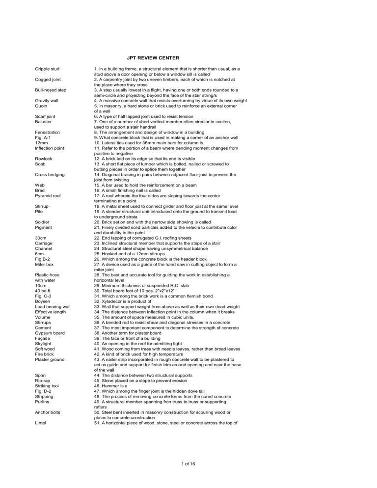 BUILDING MATERIALS REVIEWER