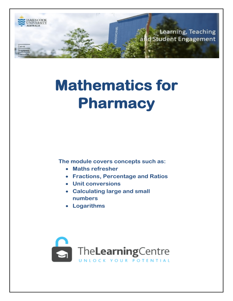 Maths for Pharmacy