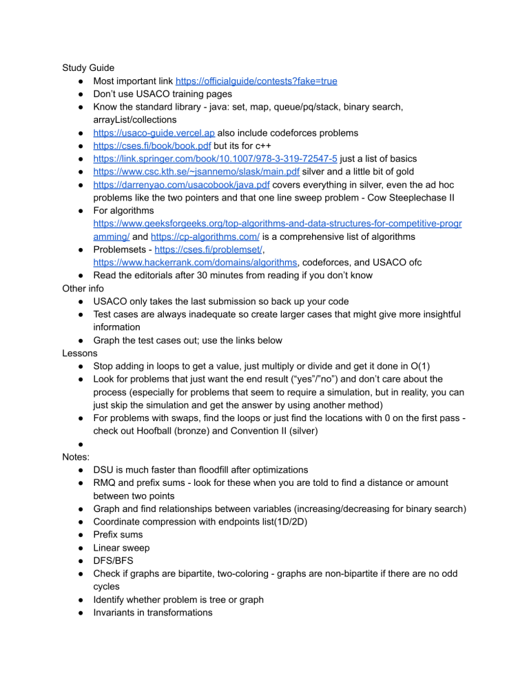 Study Guide Usaco