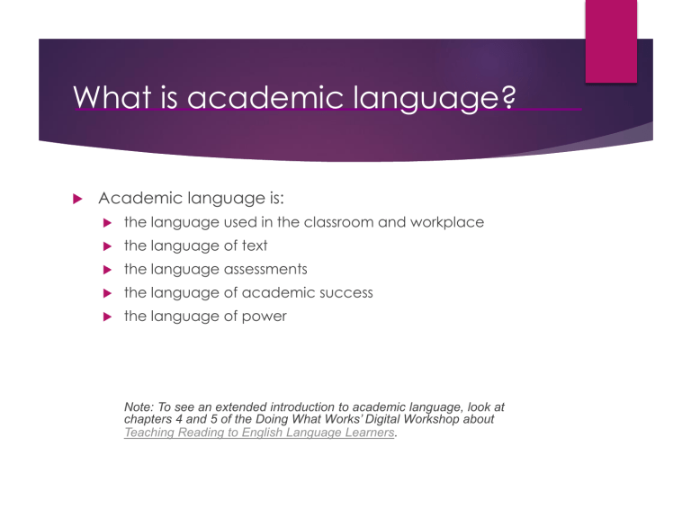 Academic Language
